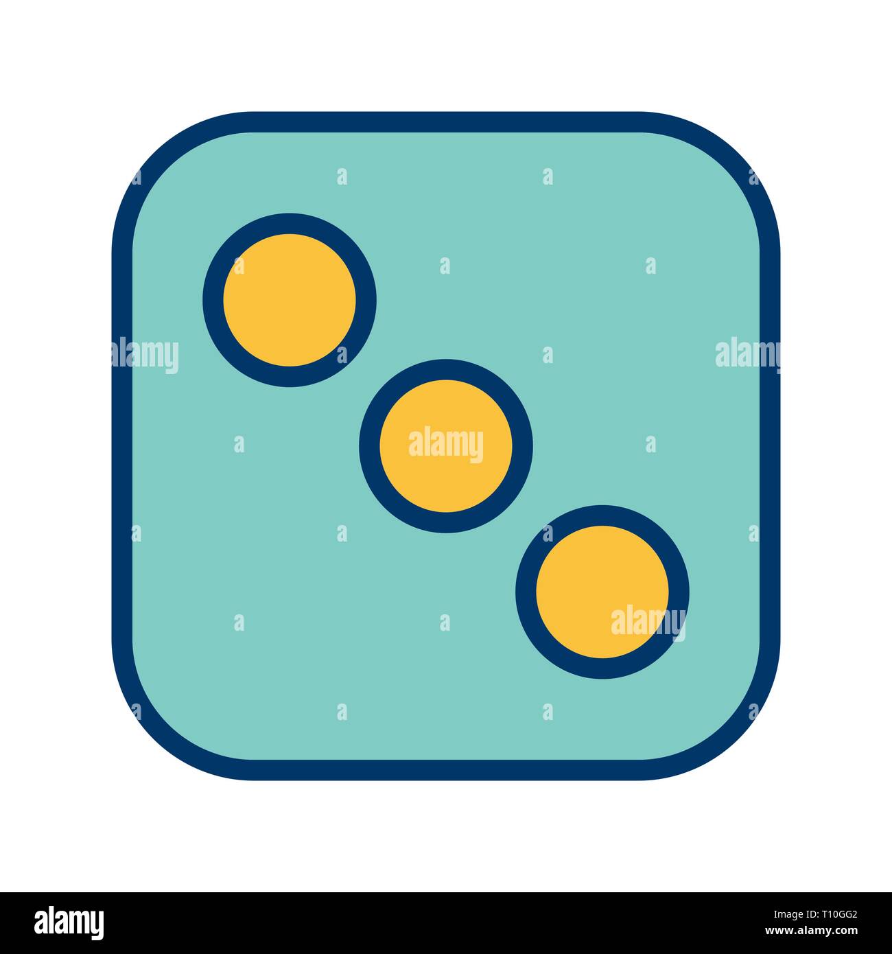 Illustration Dice Three Icon Stock Photo - Alamy