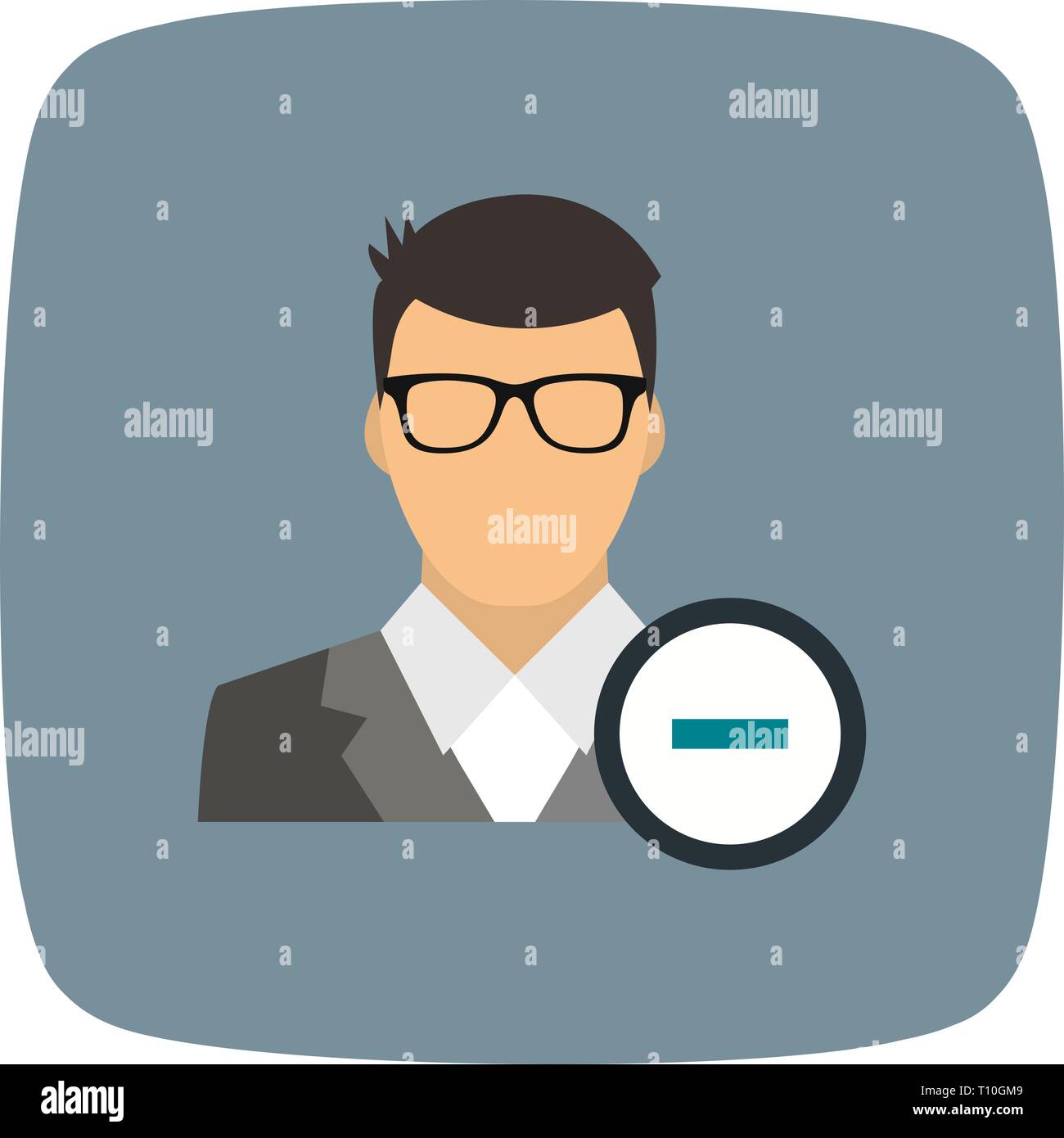 Illustration Block User Icon Stock Photo - Alamy
