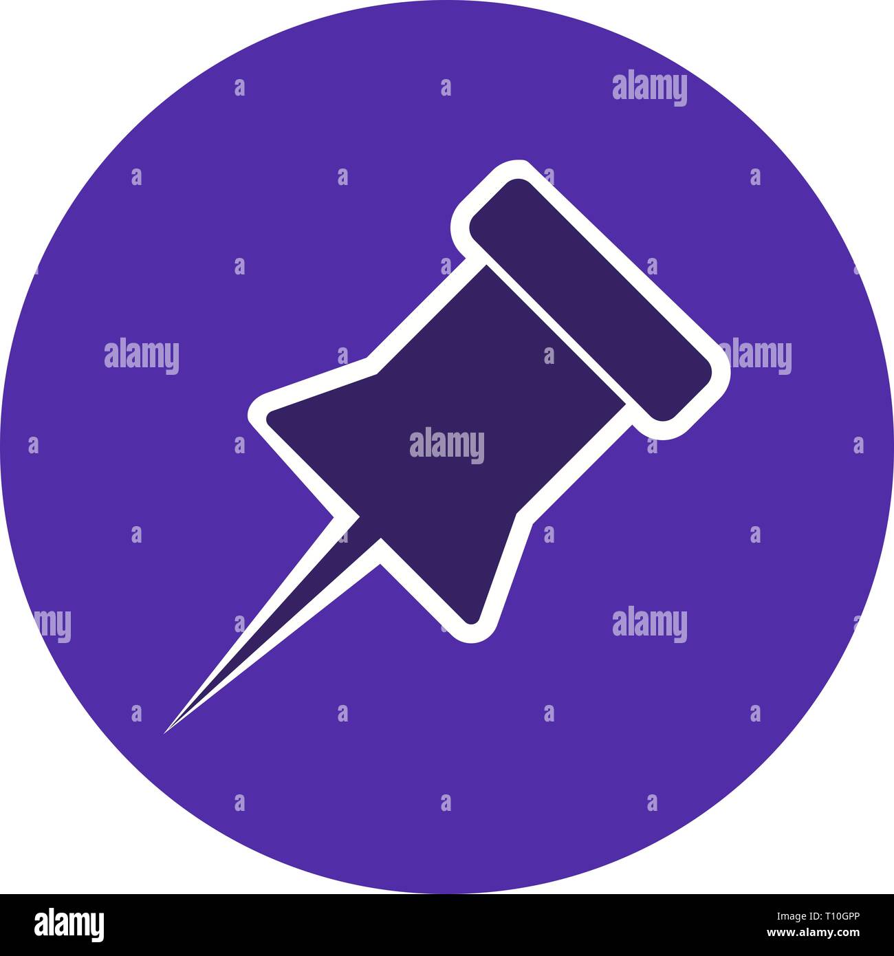 Illustration Notice Pin Icon Stock Photo - Alamy