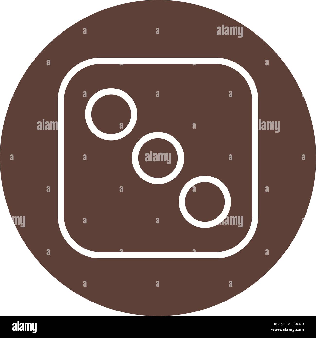 Illustration Dice Three Icon Stock Photo - Alamy