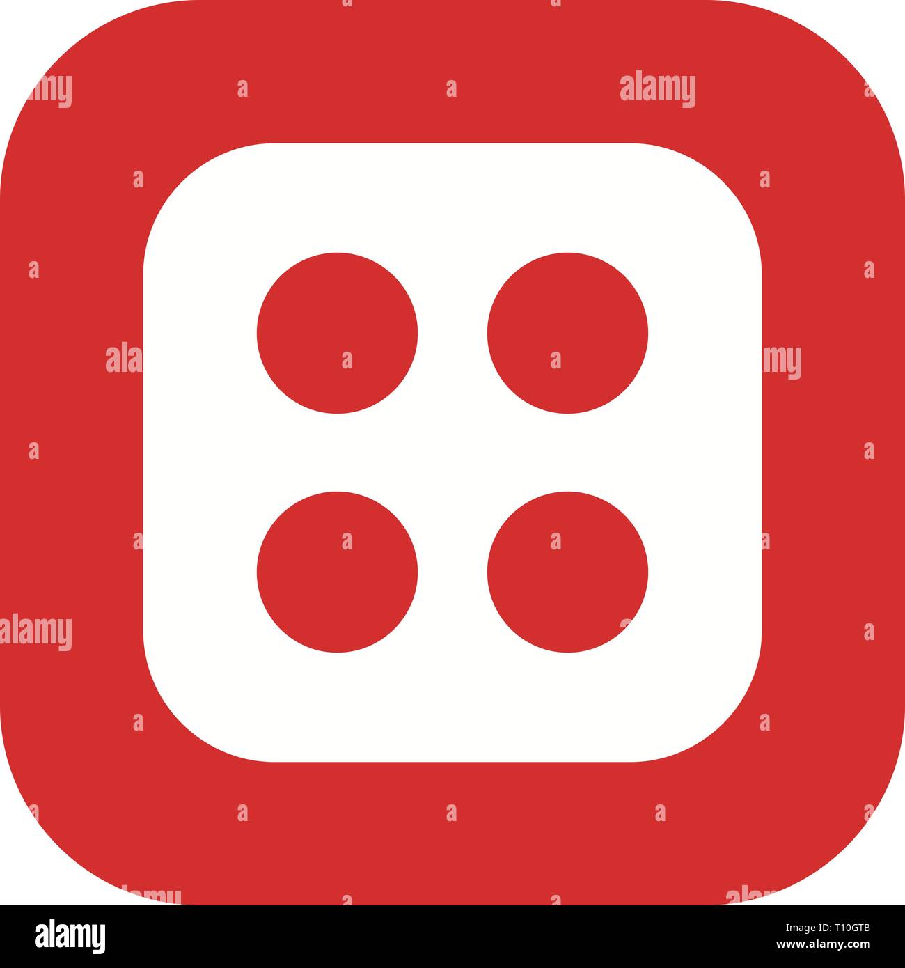 Illustration Dice Four Icon Stock Photo - Alamy