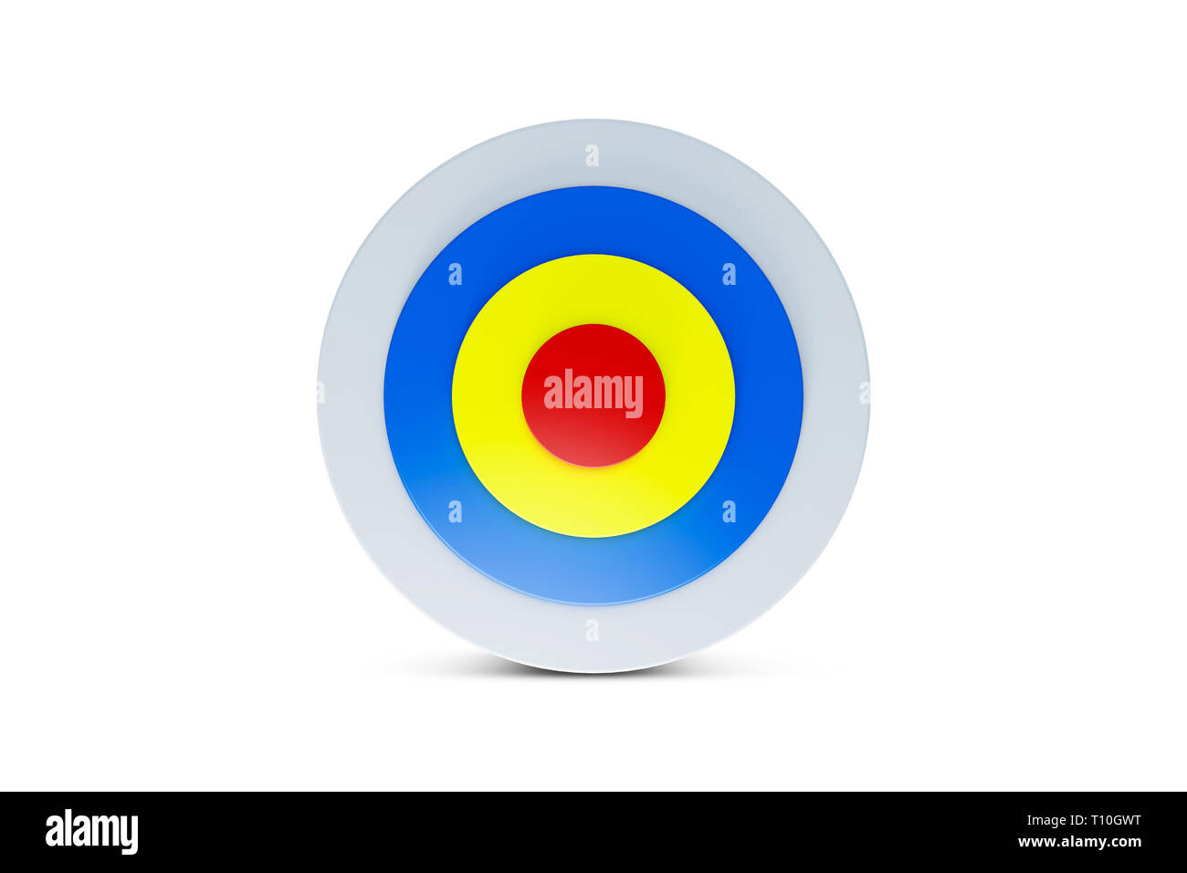 3d rendering of archery target board symbol, isolated on white ...