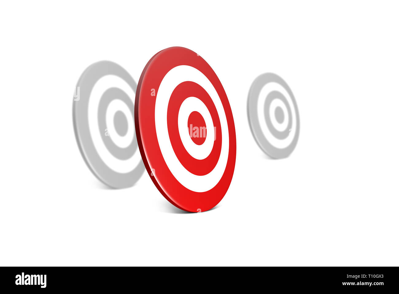 3d rendering of archery target board symbol, isolated on white ...