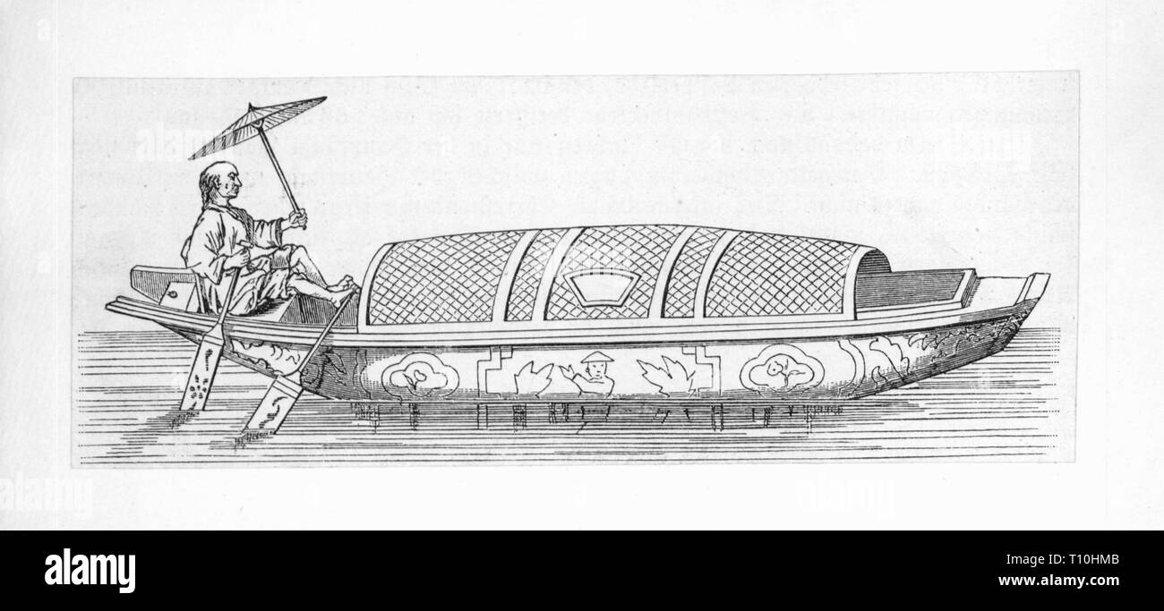 Wood chinese boat Black and White Stock Photos & Images - Alamy