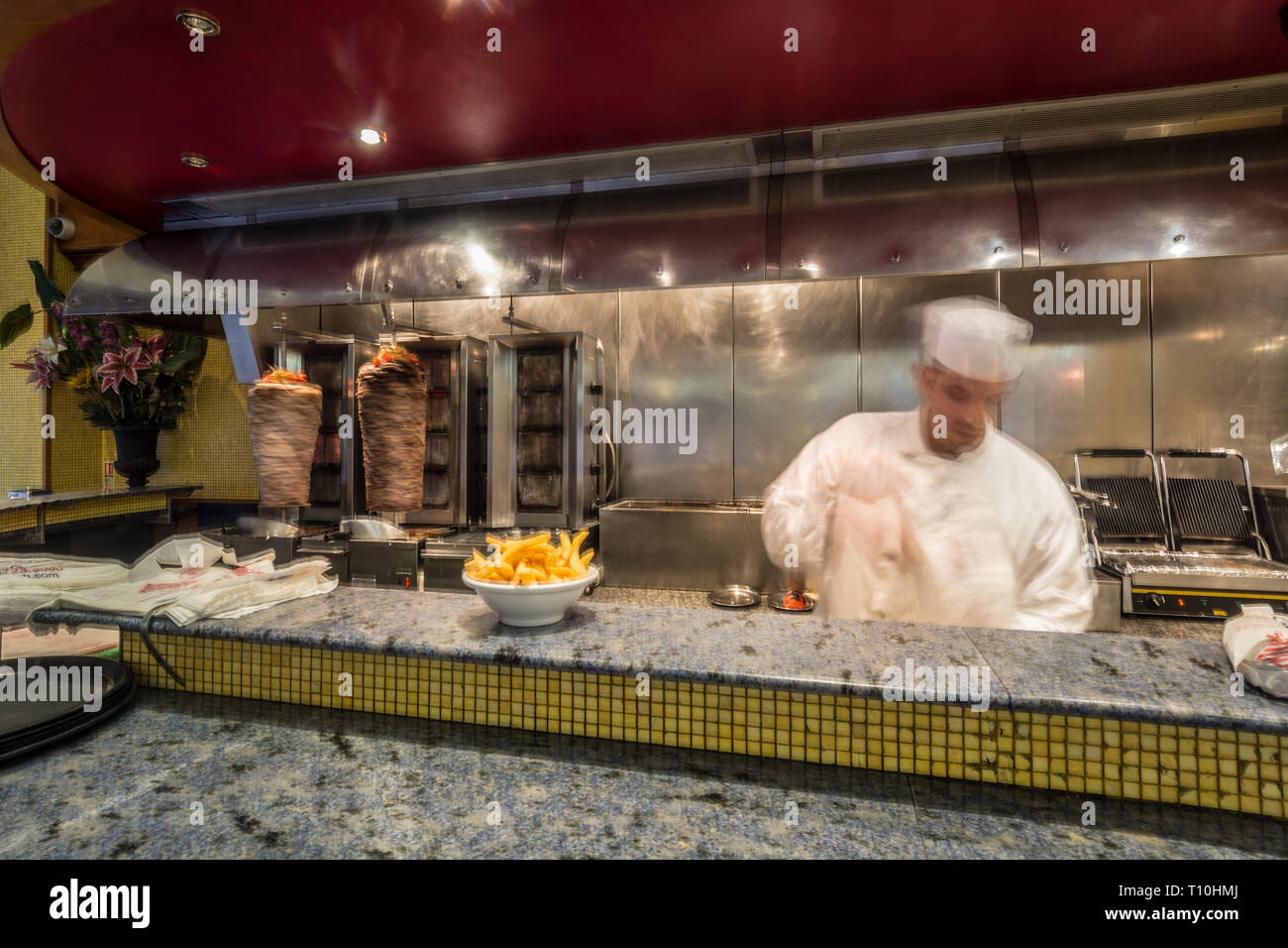 Kebab take away shop counter Stock Photo - Alamy