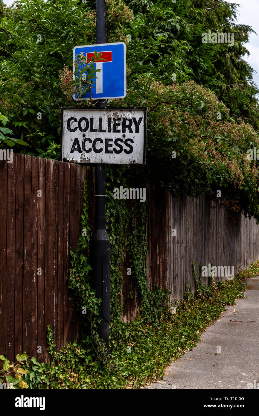 Colliery Access sign Stock Photo - Alamy