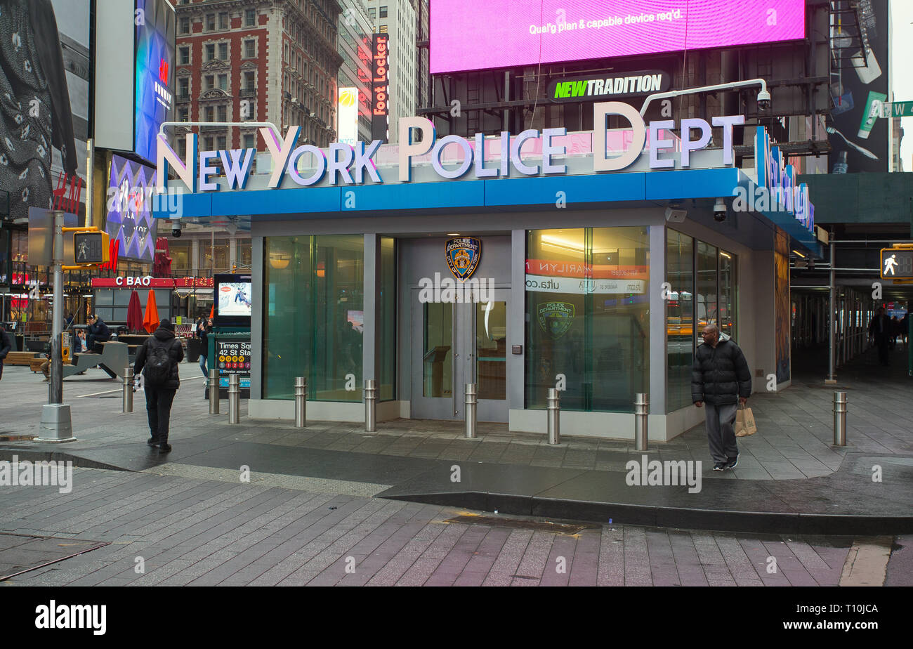 New York Police Department NYPD police station in Times Square, New ...
