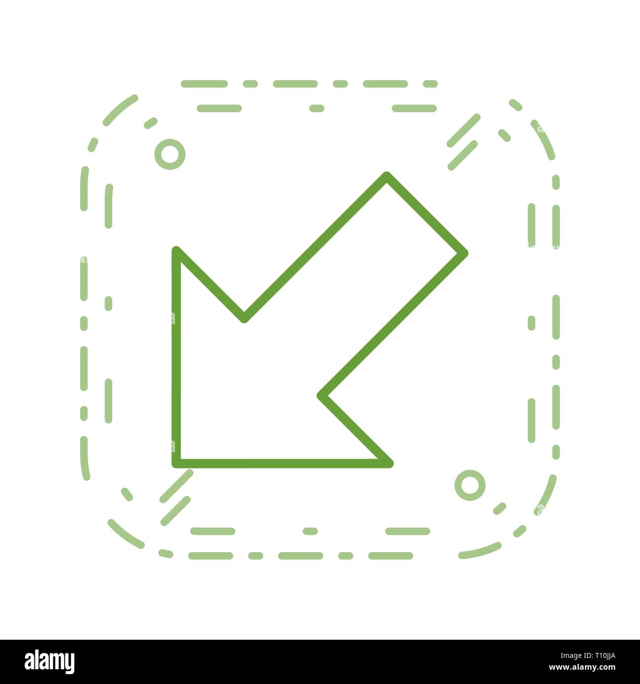 Illustration Left Down Icon Stock Photo - Alamy