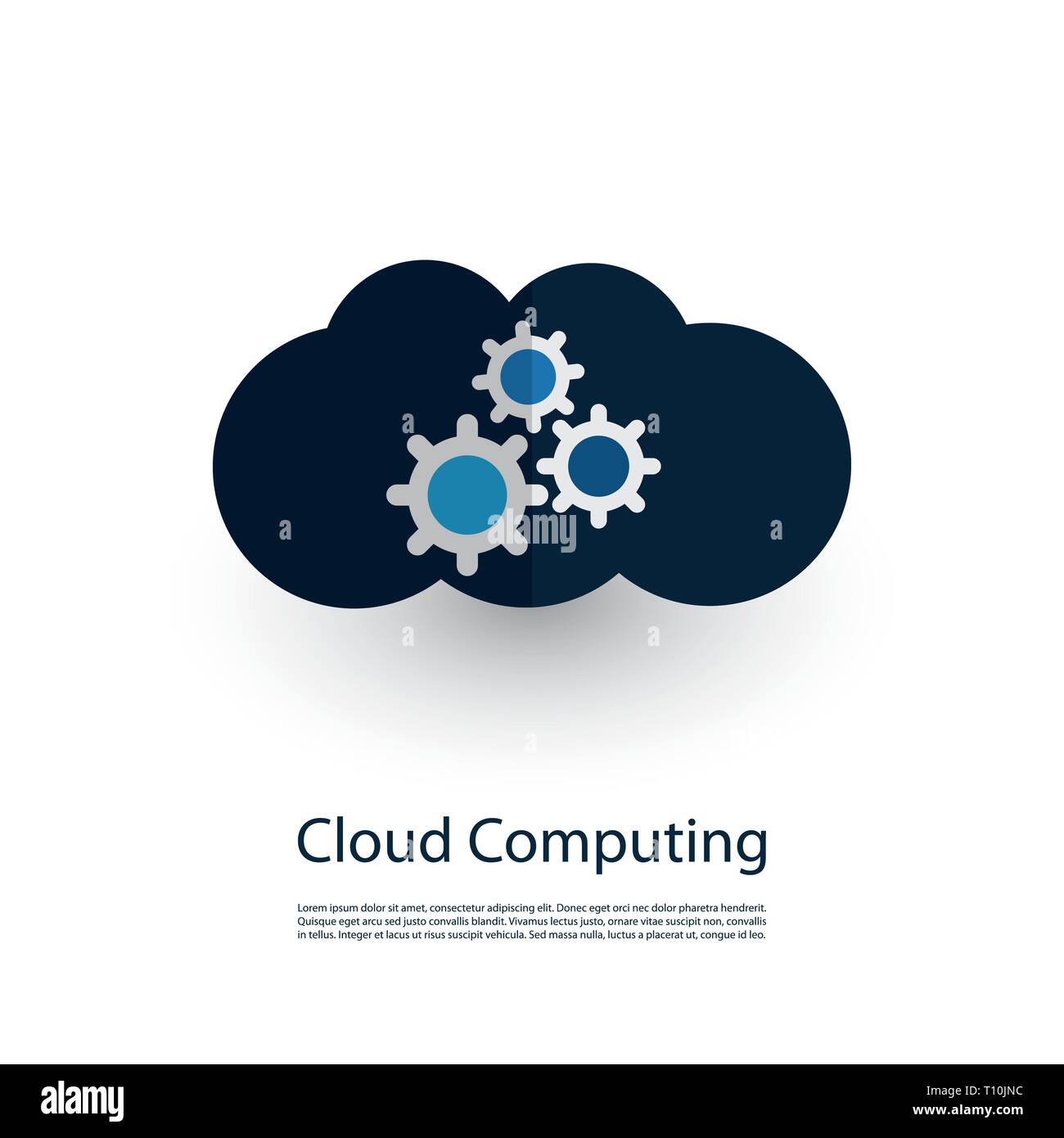 Cloud Computing and Networks Concept, Technology Company Logo Design with Cogwheels Inside Stock ...