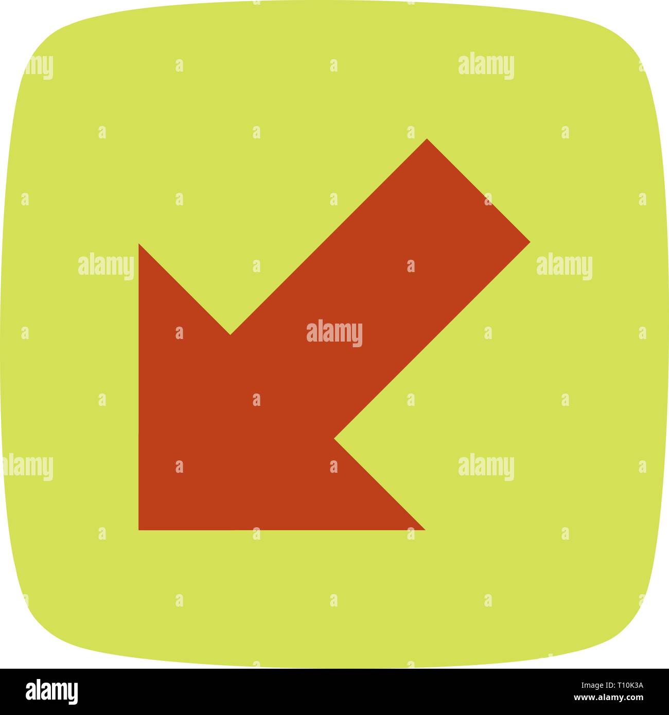 Illustration Left Down Icon Stock Photo - Alamy