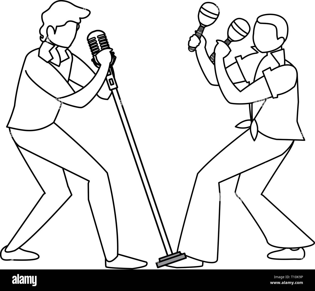singer and musician couple characters vector illustration design Stock ...