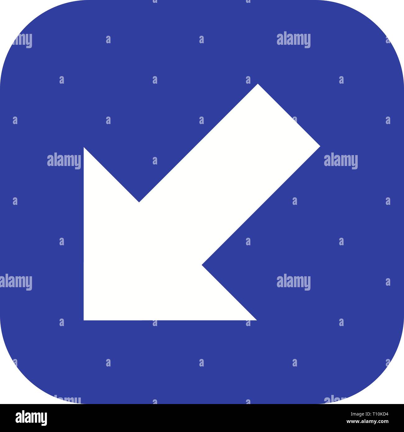 Illustration Left Down Icon Stock Photo - Alamy