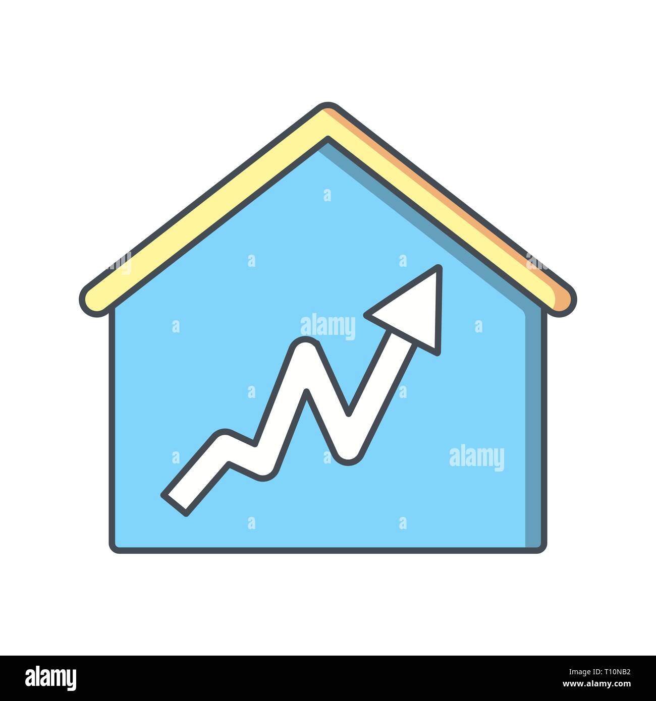 Illustration Graph House Icon Stock Photo - Alamy
