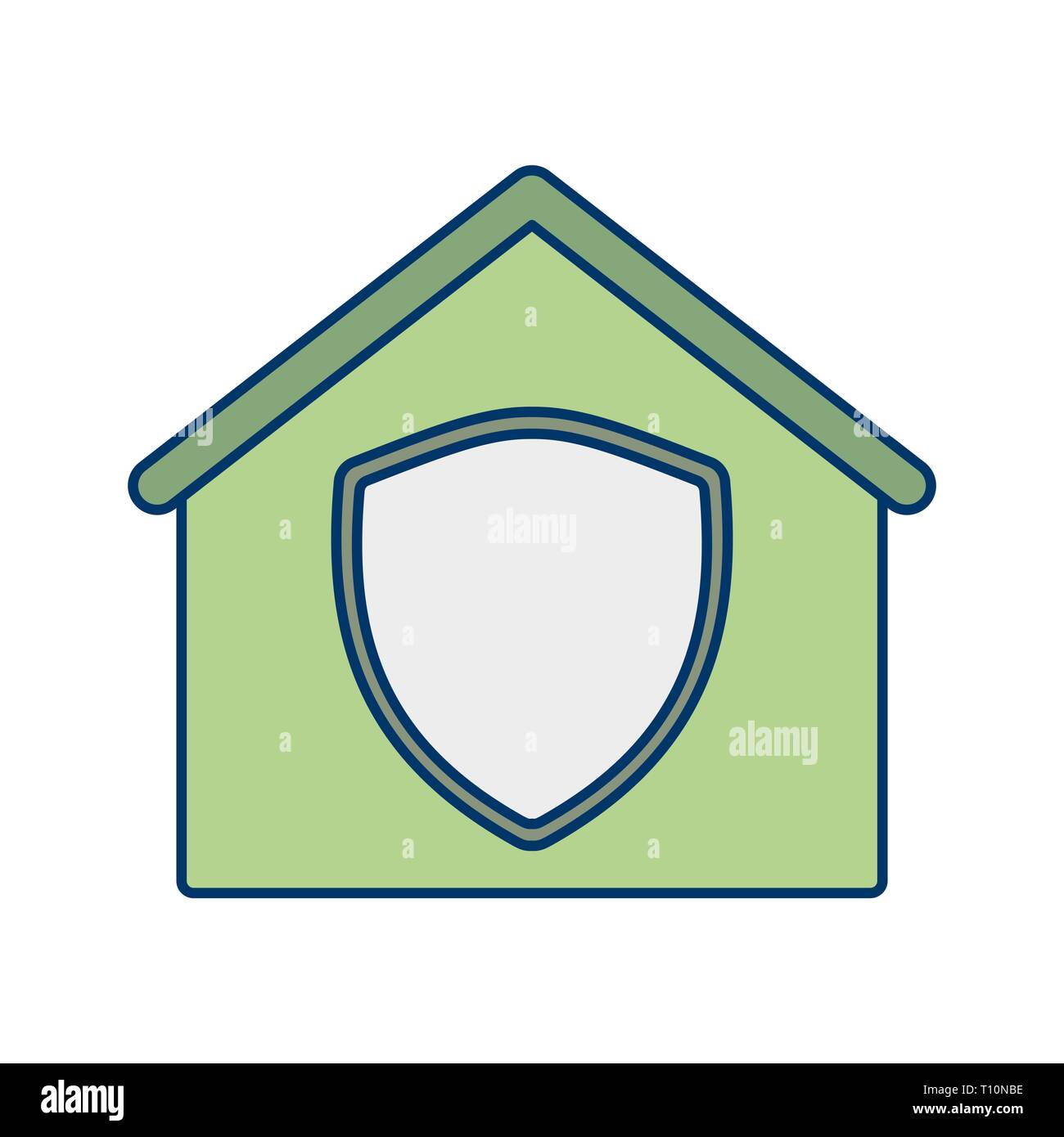 Illustration Protected House Icon Stock Photo - Alamy