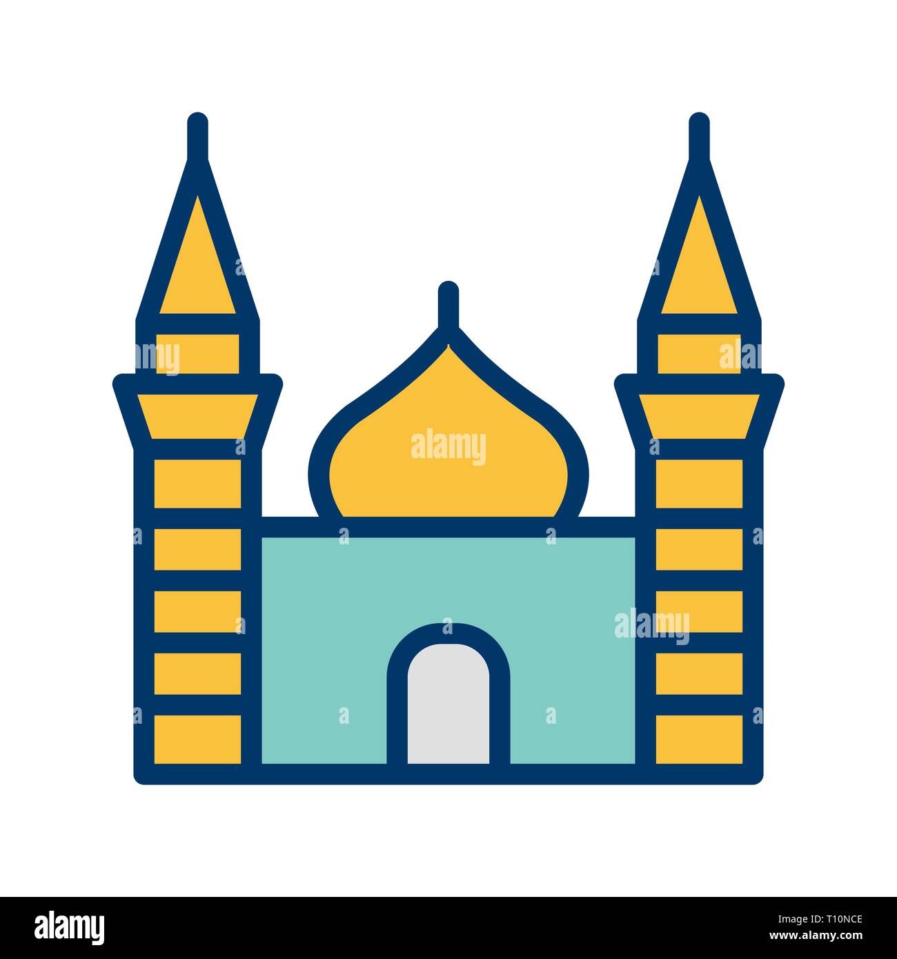 Mosque icon flat outline Cut Out Stock Images & Pictures - Alamy