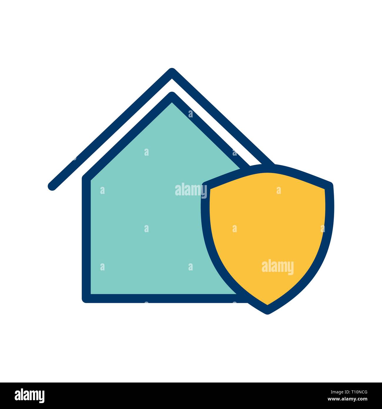 Illustration Protected House Icon Stock Photo - Alamy