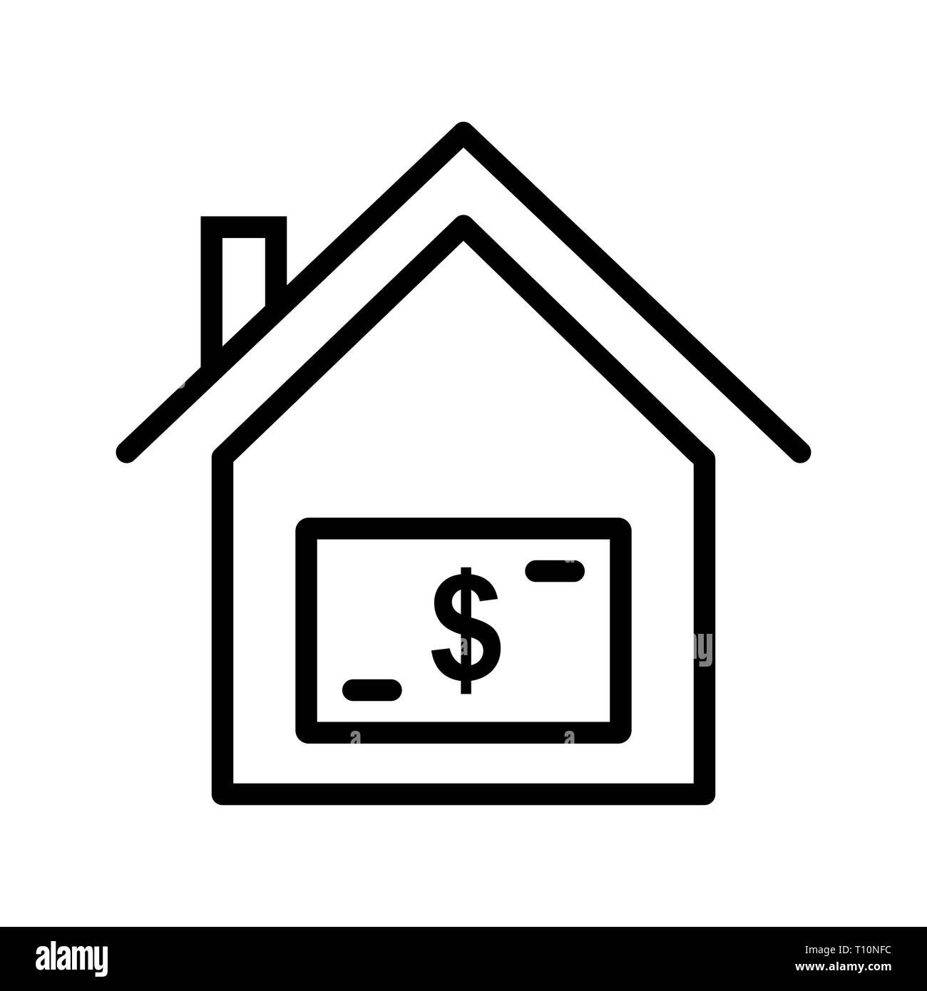 Illustration House Price Icon Stock Photo - Alamy