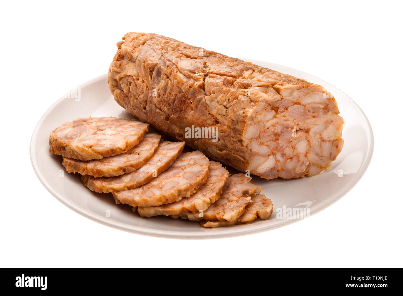 homemade chicken roll isolated on white background Stock Photo - Alamy