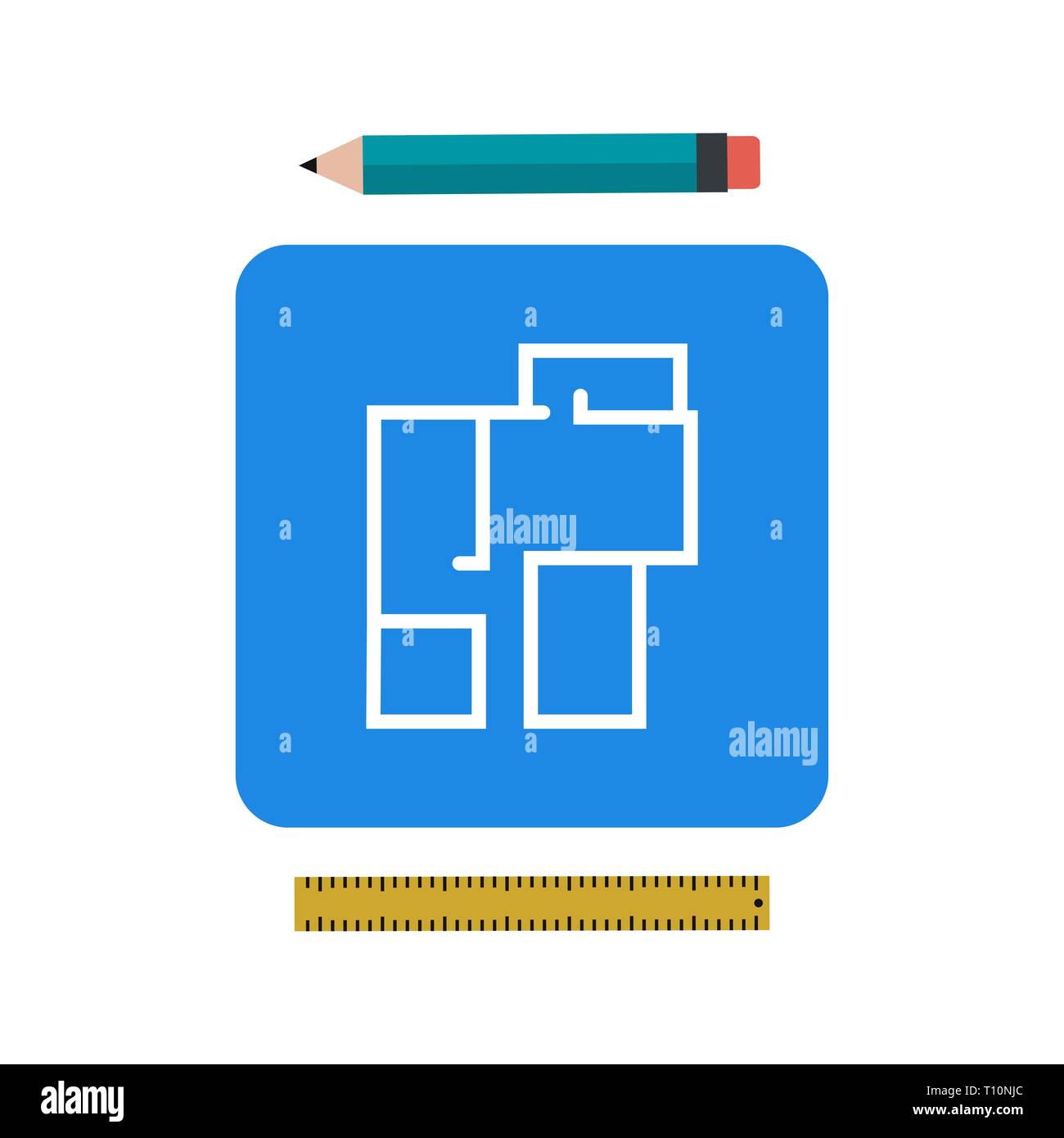 Real estate blueprint icon Cut Out Stock Images & Pictures - Alamy