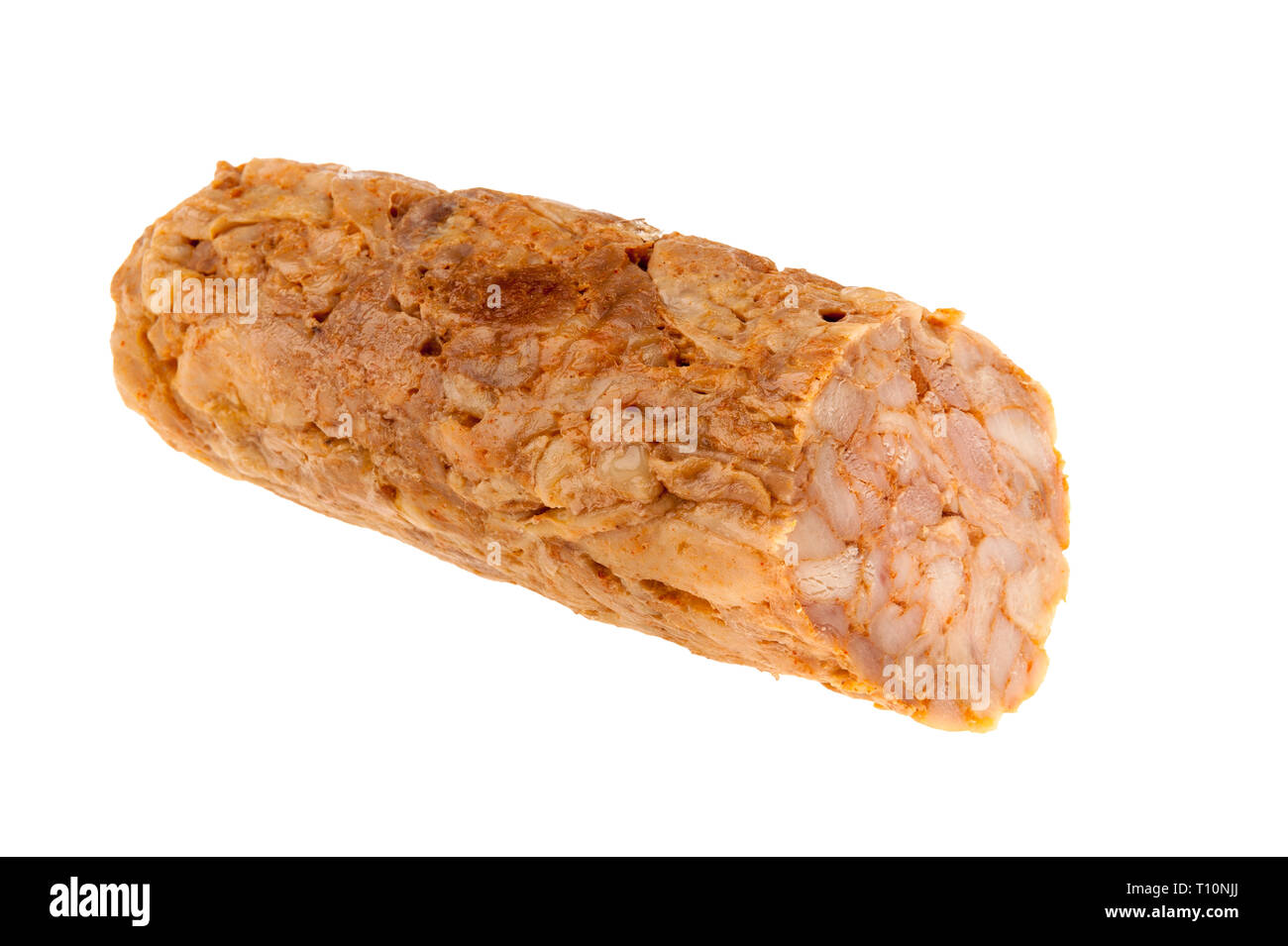homemade chicken roll isolated on white background Stock Photo - Alamy
