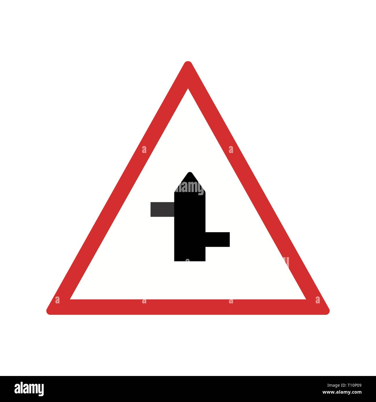 Illustration Minor cross roads from left to right Road Sign Icon Stock ...