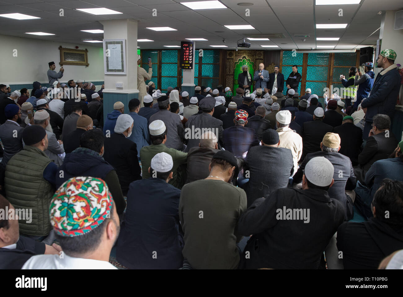 Dack Dromey, Labour MP for Erdington, speaks before Friday prayers at ...
