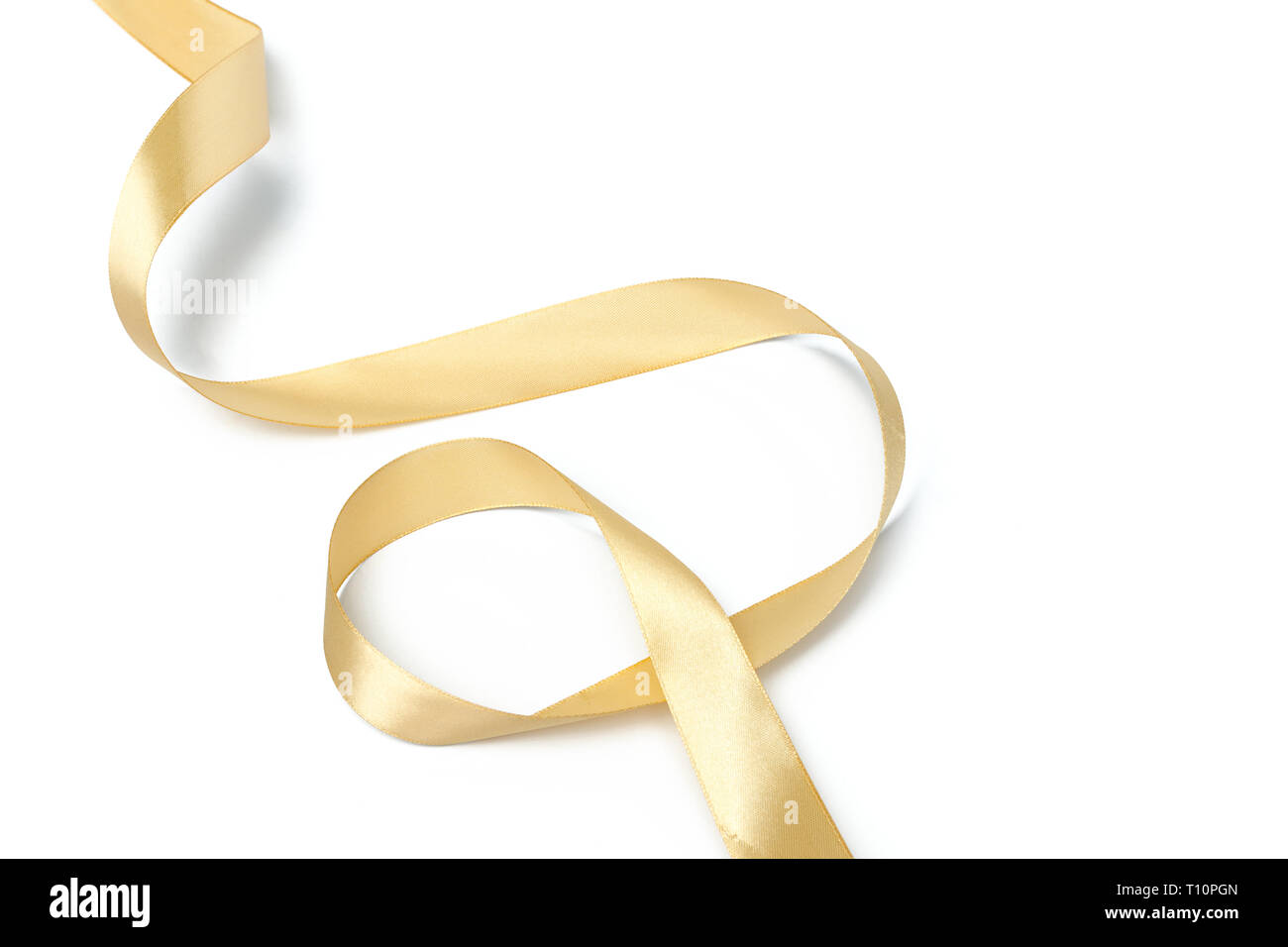 Golden ribbon collection isolated on white Stock Photo - Alamy