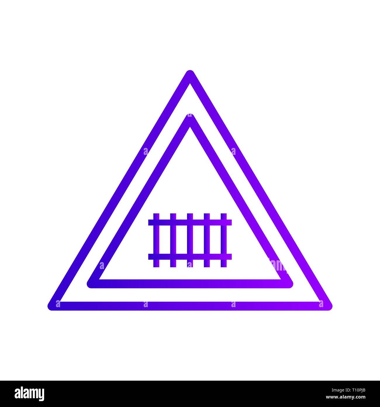 Illustration Level crossing (with gate) Road Sign Icon Stock Photo - Alamy