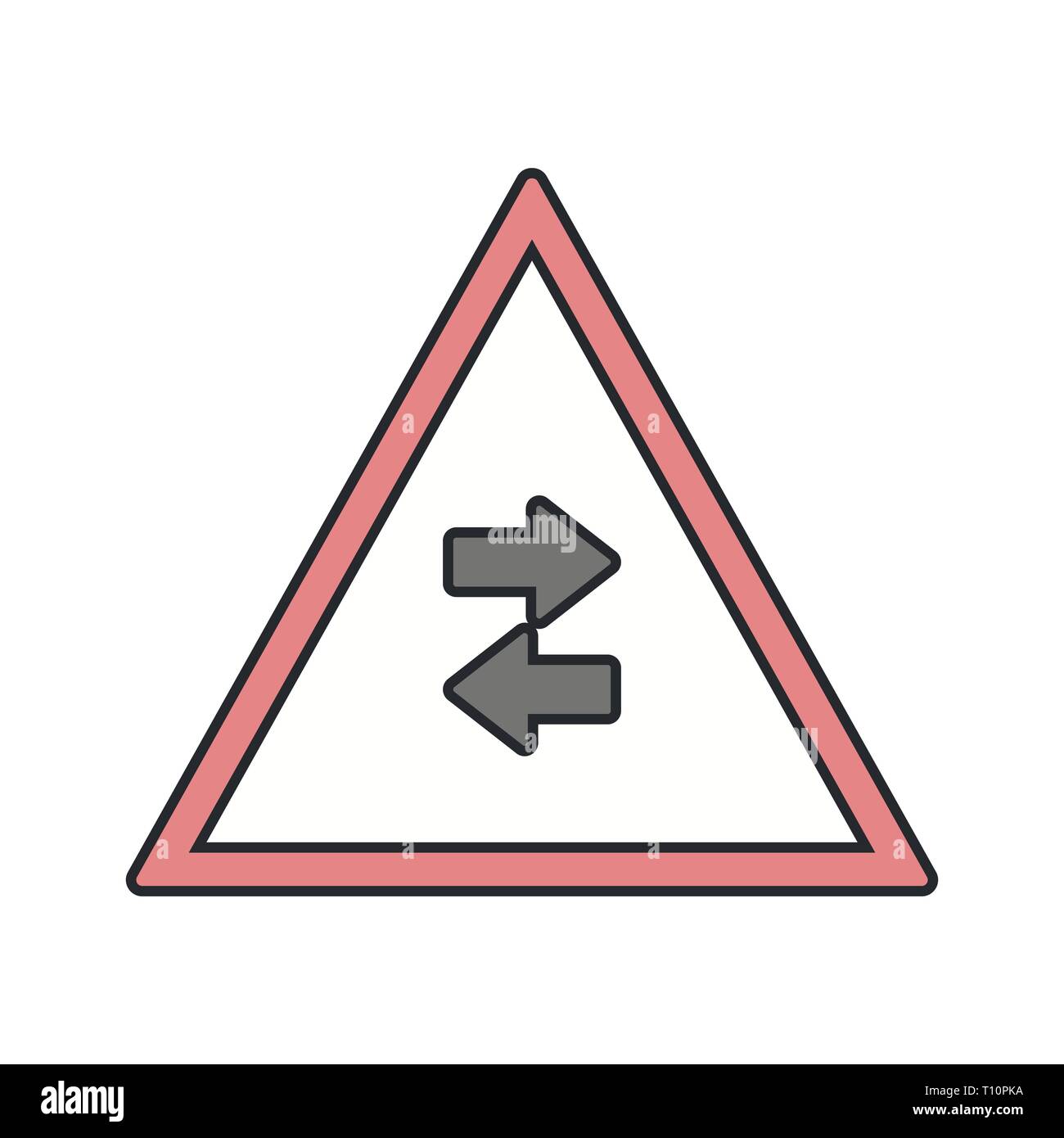Illustration Two-way traffic crosses one-way Road Sign Icon Stock Photo ...