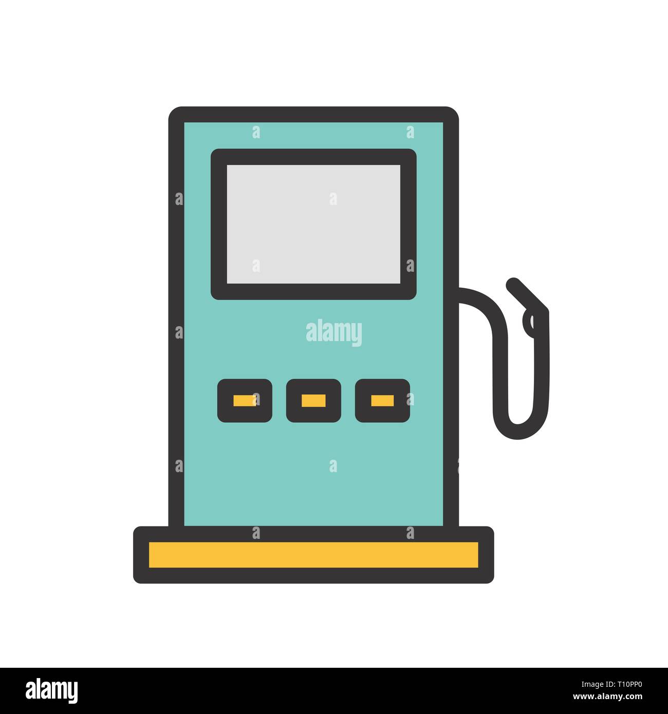 Illustration Filling Station Road Sign Icon Stock Photo - Alamy