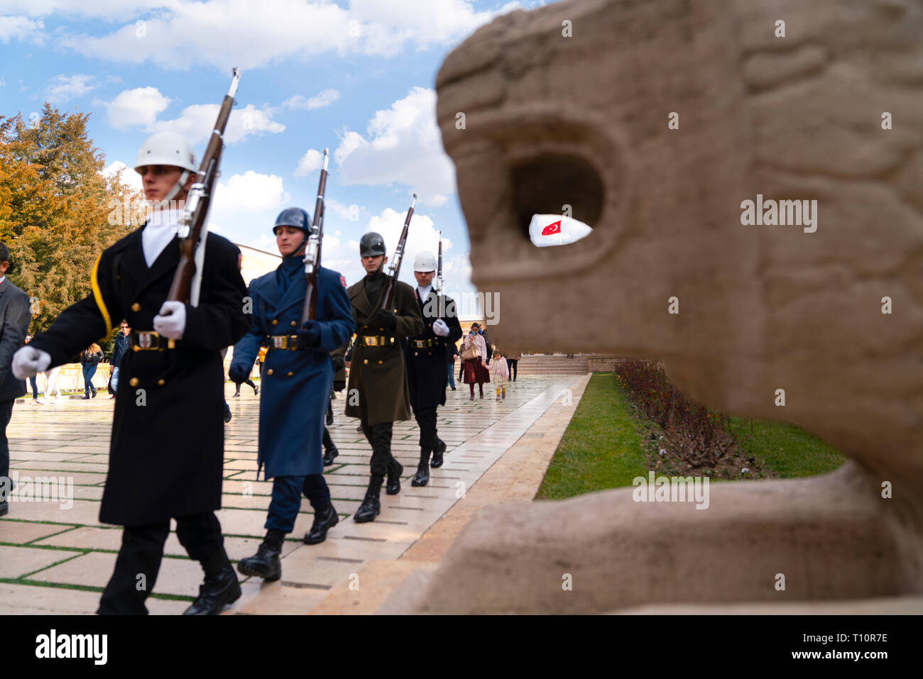 Ankara/Turkey - March 10 2019: Turkish flag can be seen thorough the ...