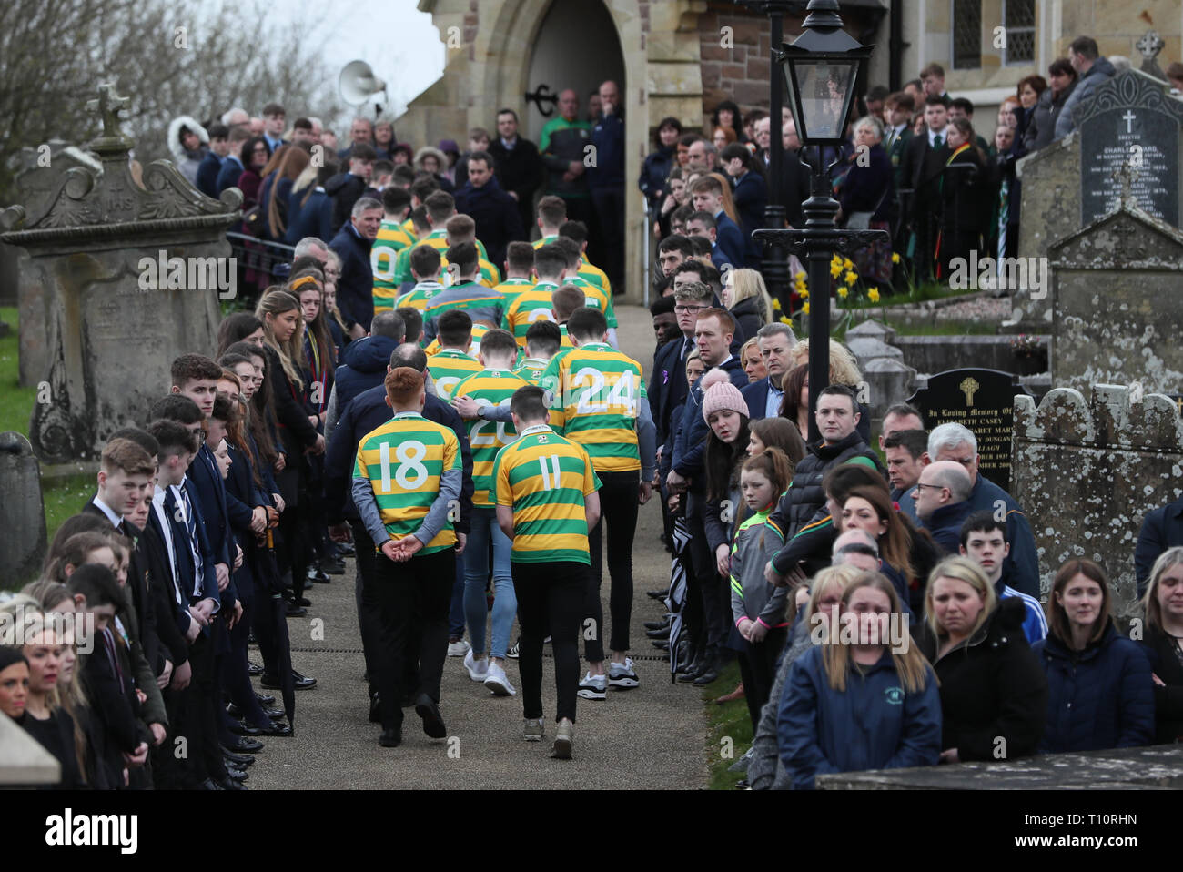 The coffin arrives for the funeral of Connor Currie at St Malachy's ...