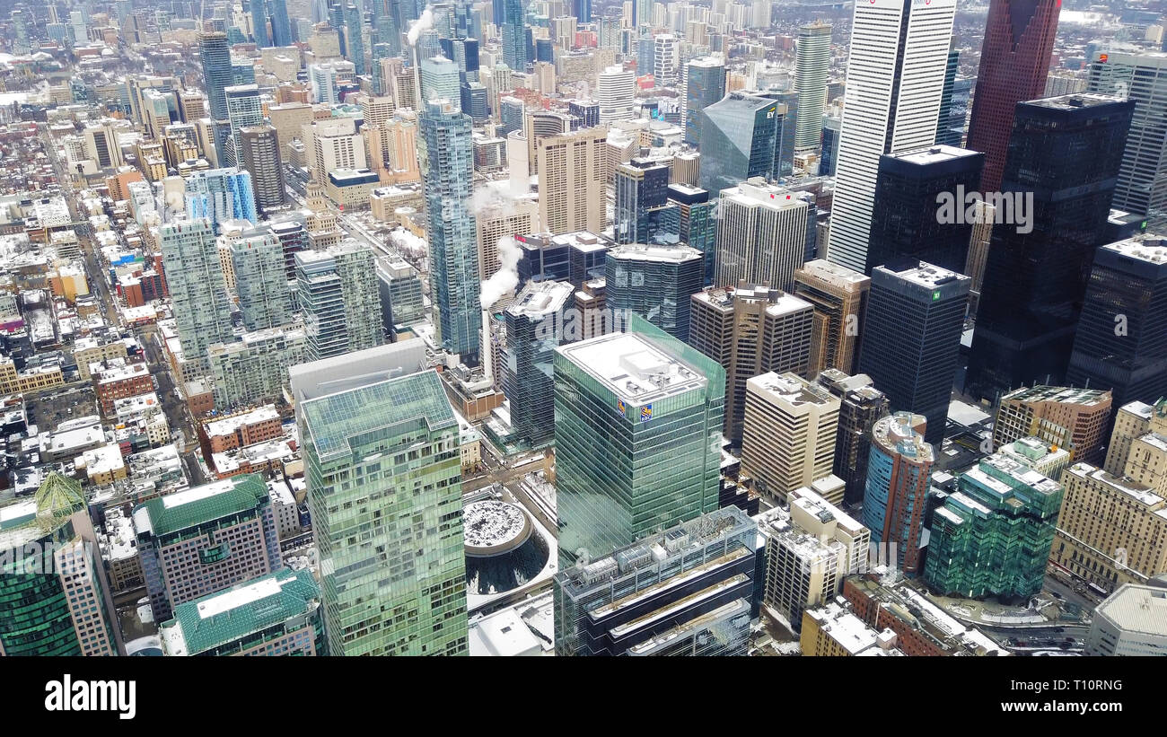 High aerial view over looking the city of Toronto, Canada Stock Photo ...