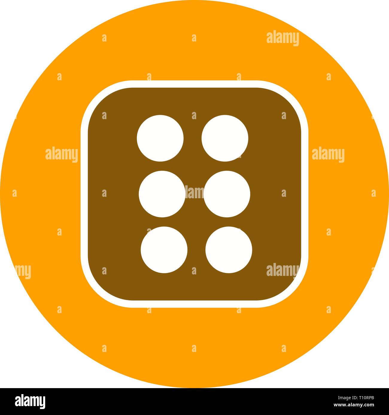 Illustration Dice Six Icon Stock Photo - Alamy