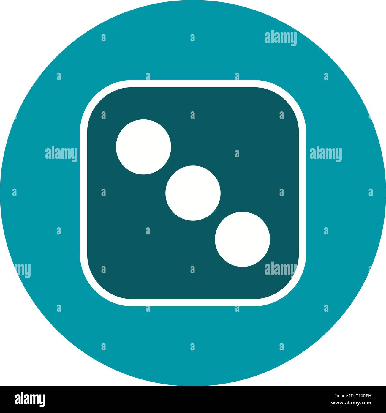 Illustration Dice Three Icon Stock Photo - Alamy