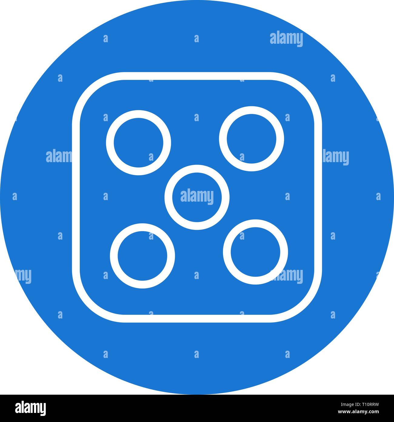 Illustration Dice Five Icon Stock Photo - Alamy