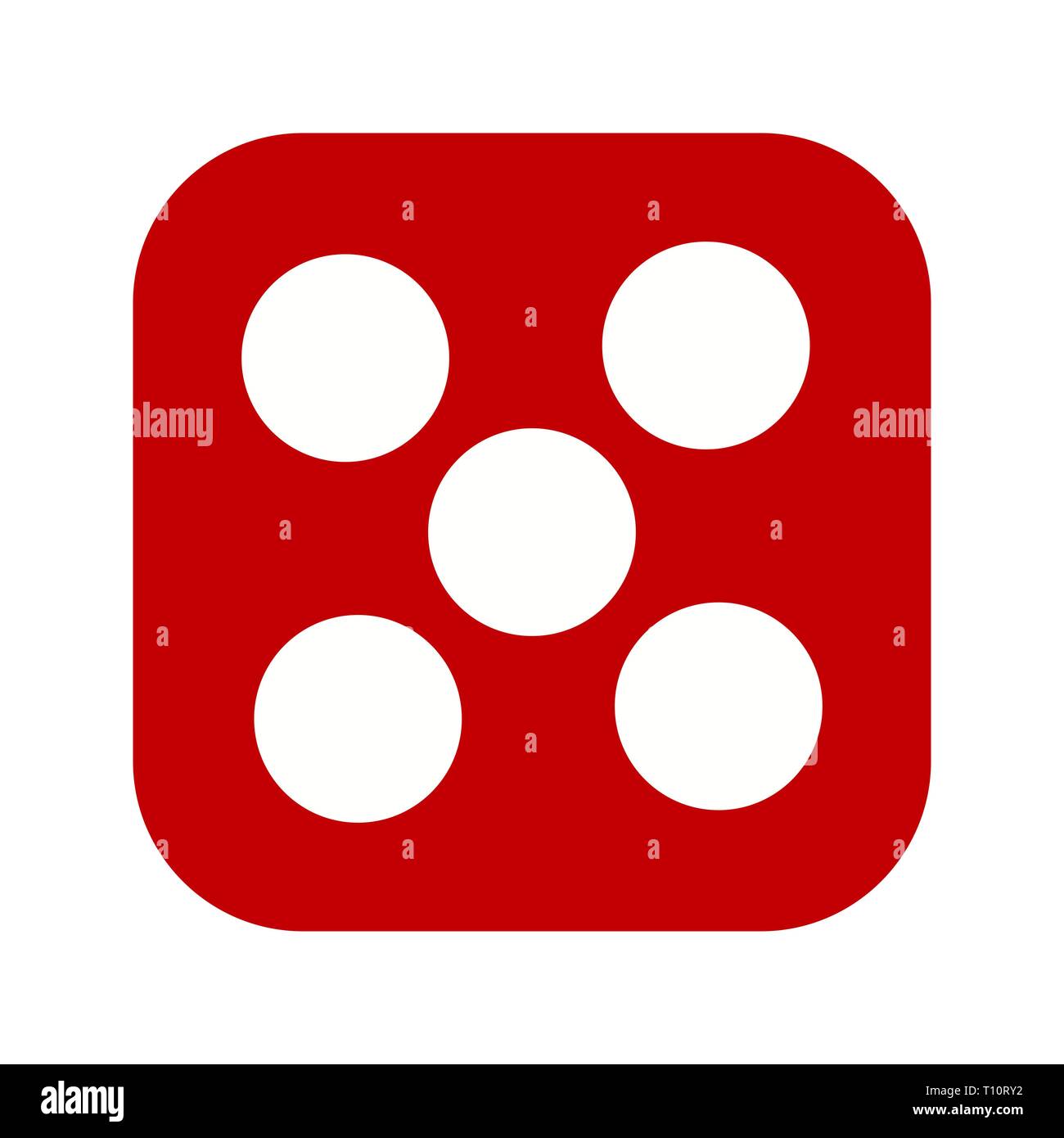Illustration Dice Five Icon Stock Photo - Alamy