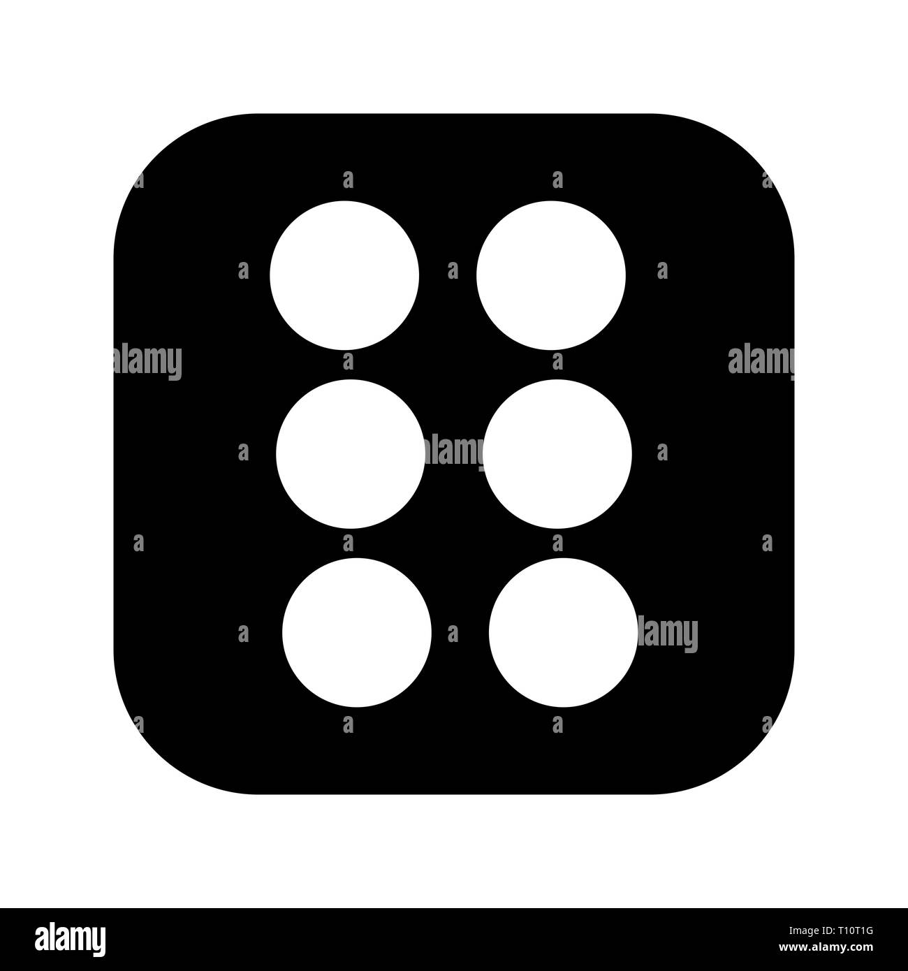 Illustration Dice Six Icon Stock Photo - Alamy