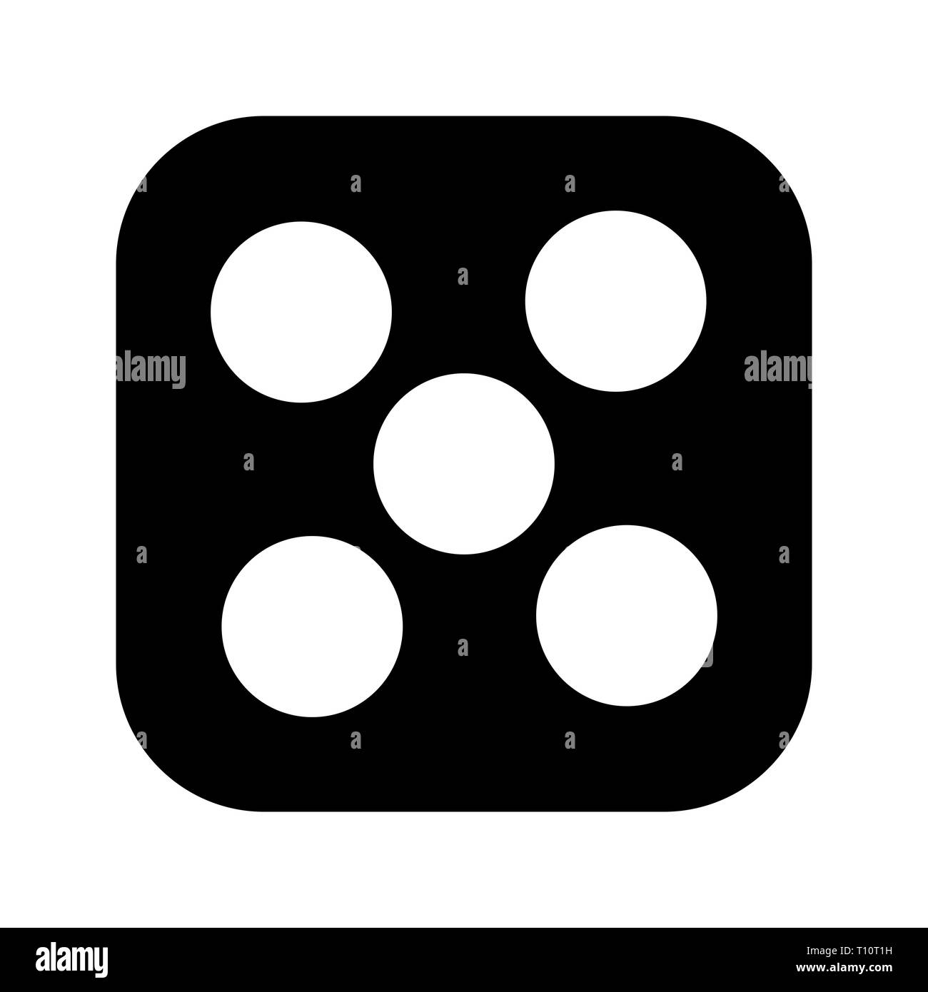 Illustration Dice Five Icon Stock Photo - Alamy