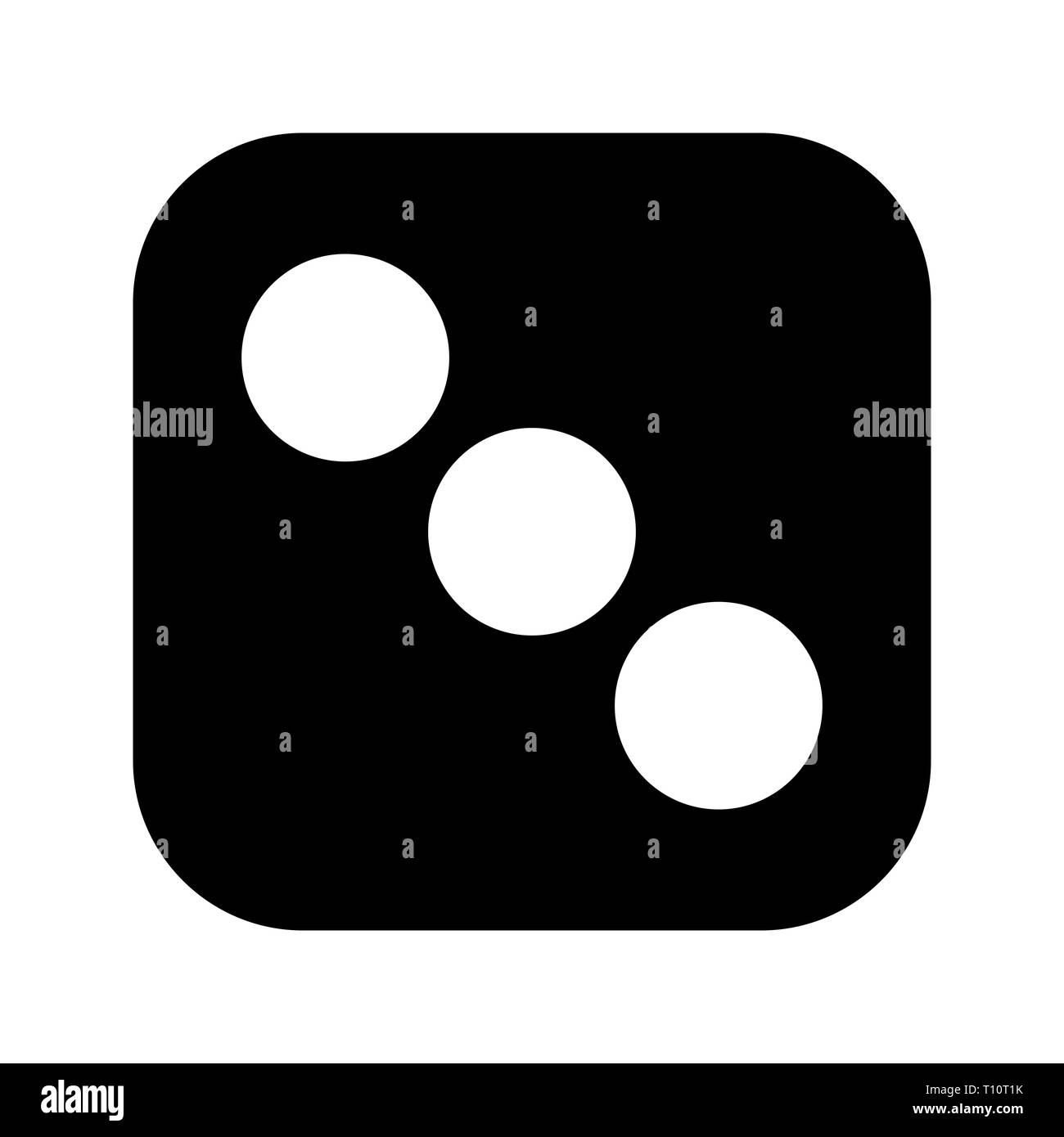 Illustration Dice Three Icon Stock Photo - Alamy