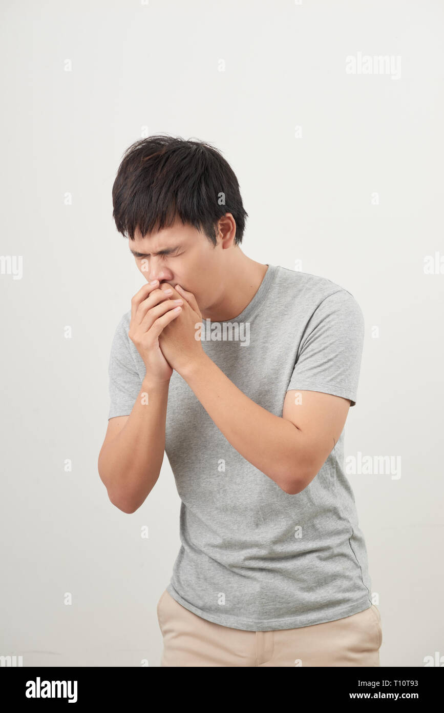 Coughing man black hi-res stock photography and images - Alamy