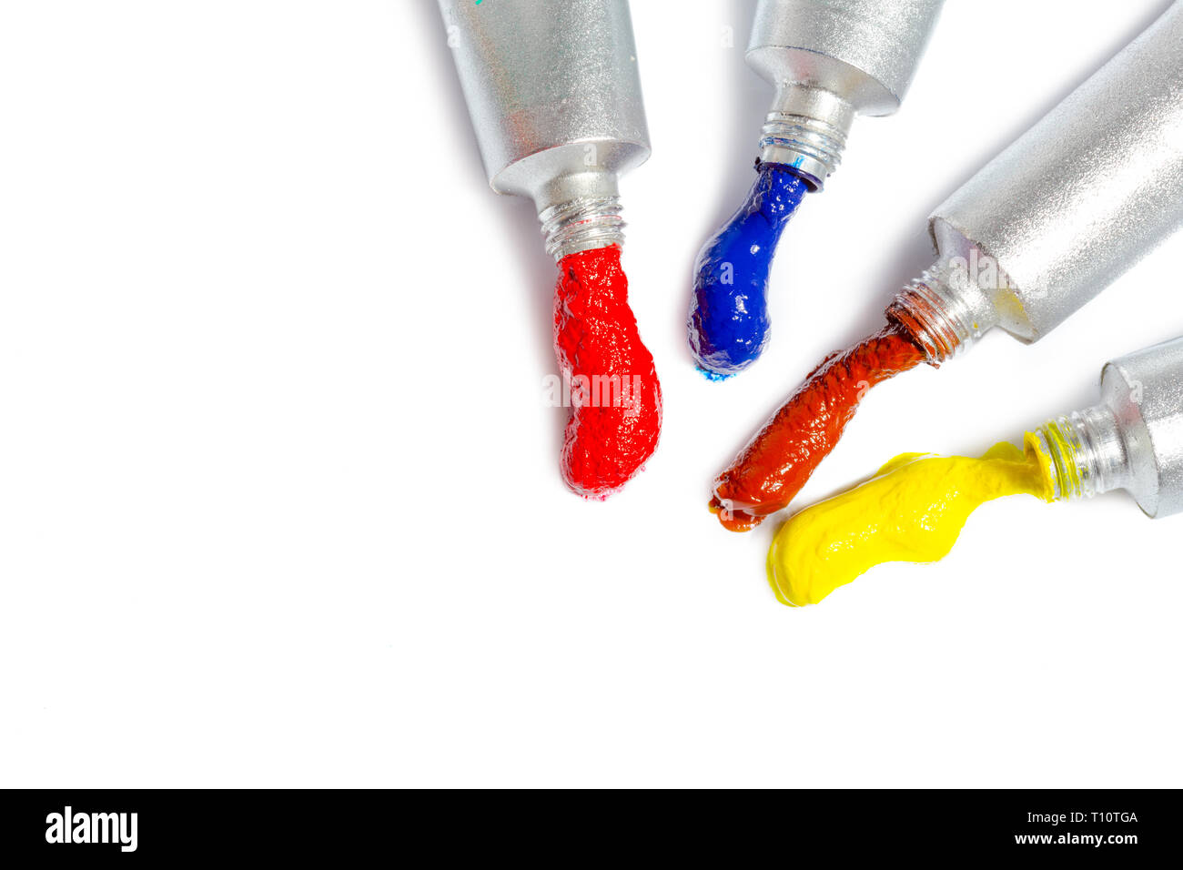 paint in tubes isolated on white Stock Photo - Alamy