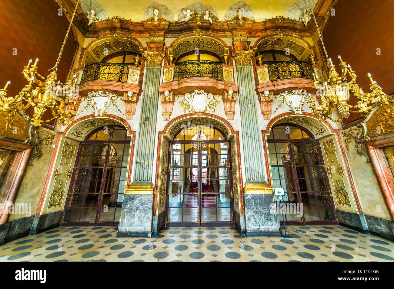 Beautiful interior of Ksiaz Castle in Poland Stock Photo - Alamy