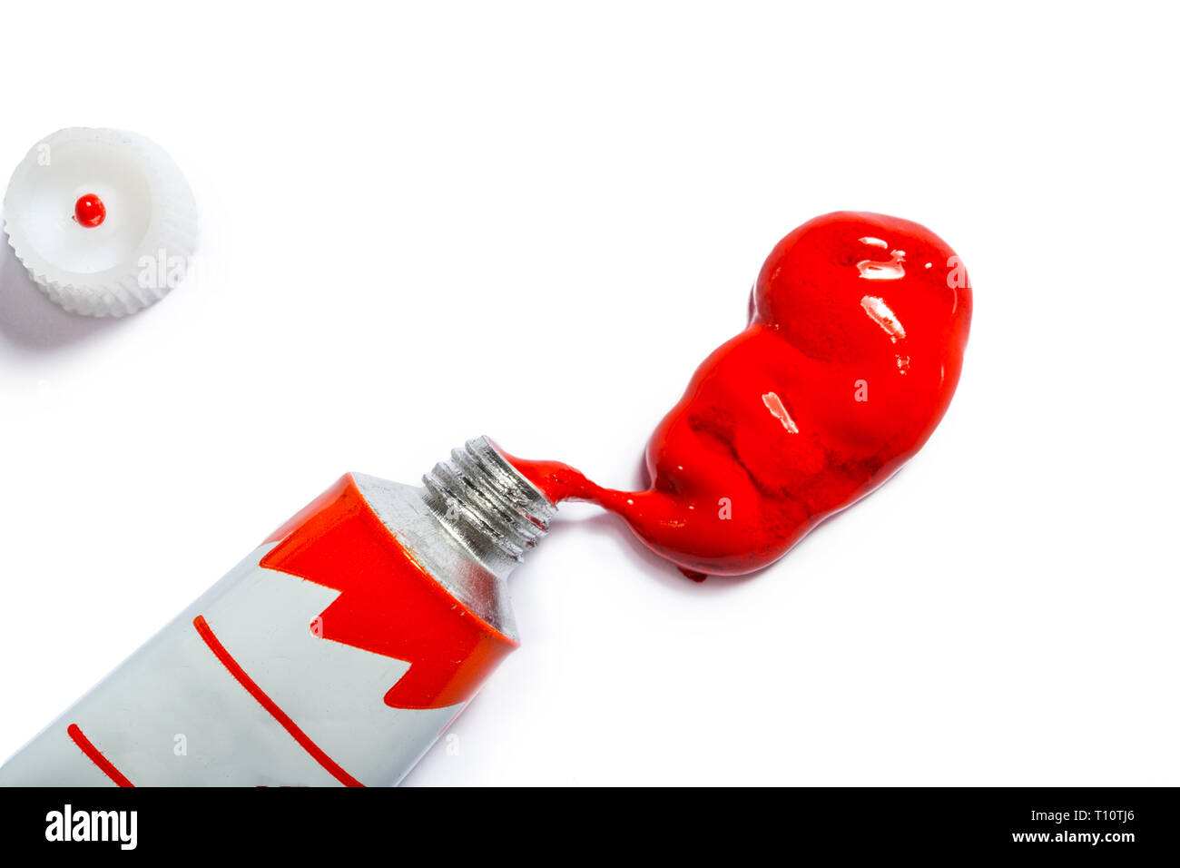 paint in tubes isolated on white Stock Photo - Alamy