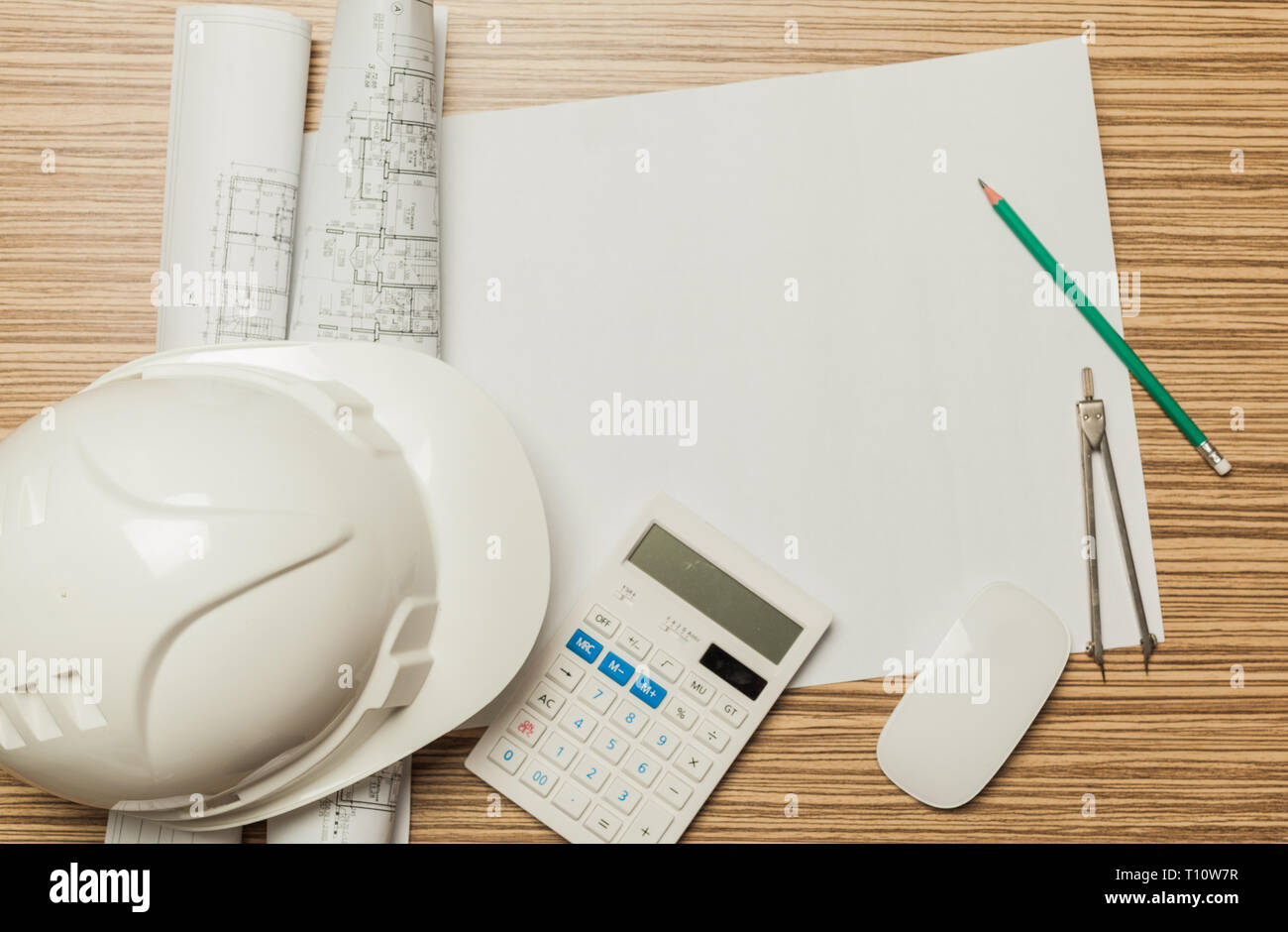 Set of architect tools Stock Photo - Alamy