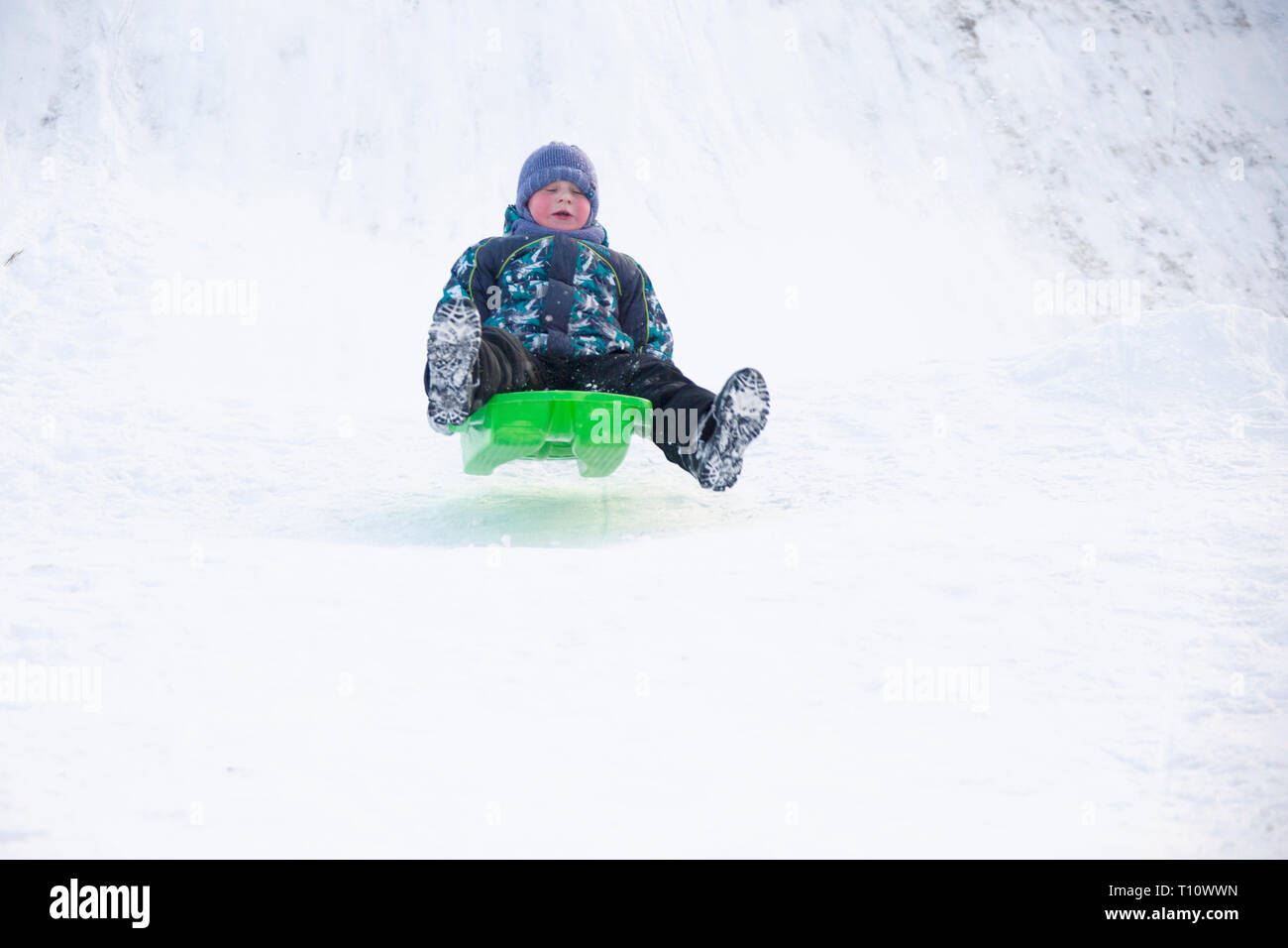 Sledge child jump hi-res stock photography and images - Alamy