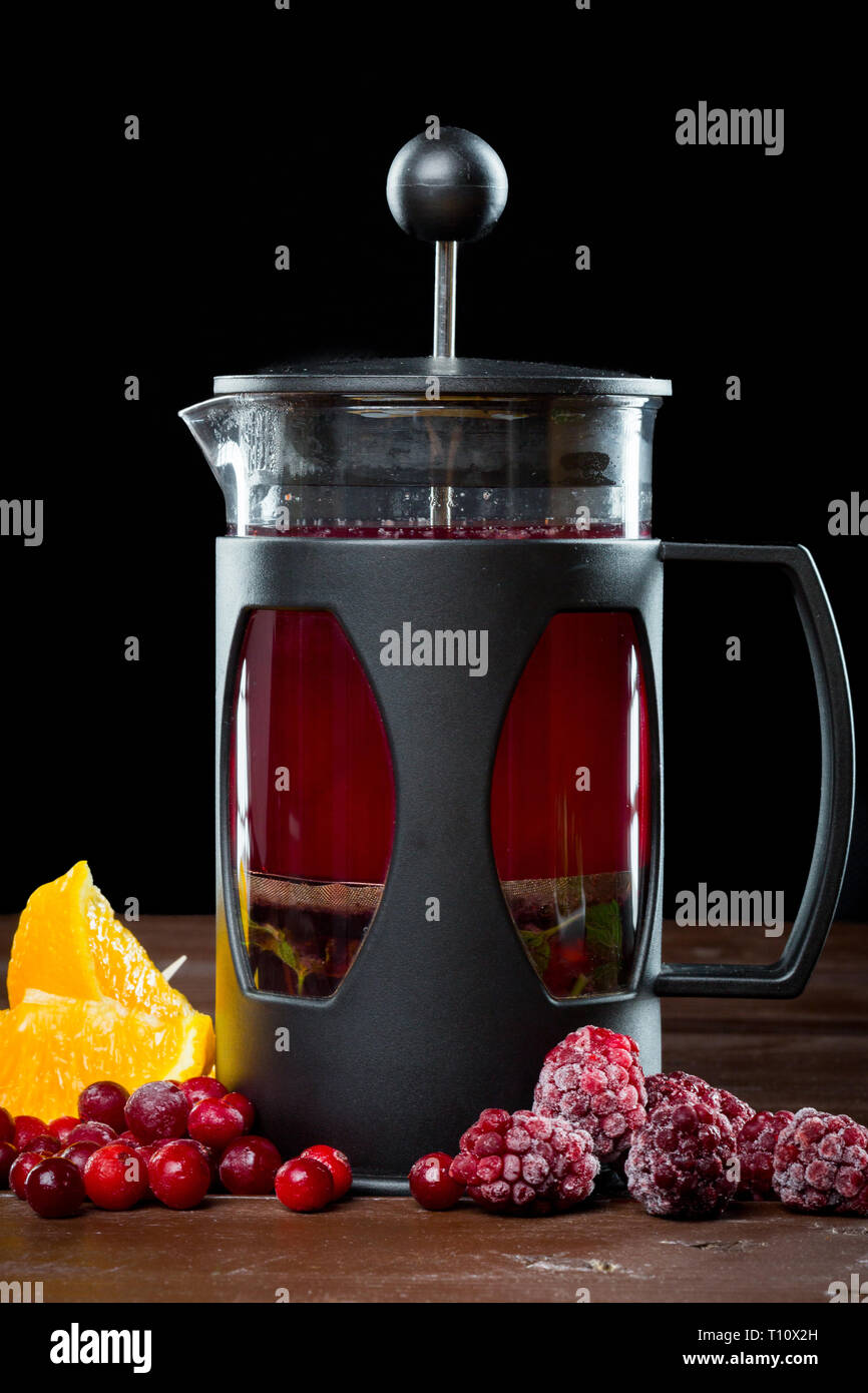 Summer Fruit tea with berries Stock Photo - Alamy