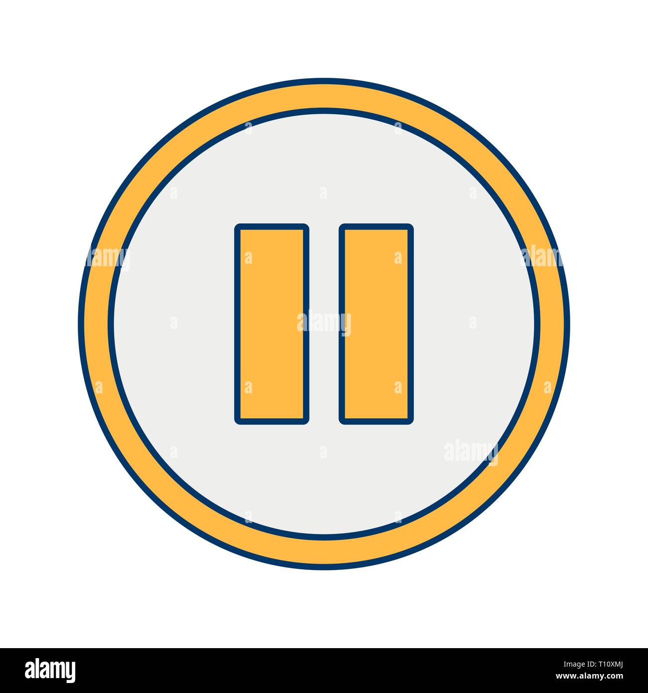 Yellow Pause Icon