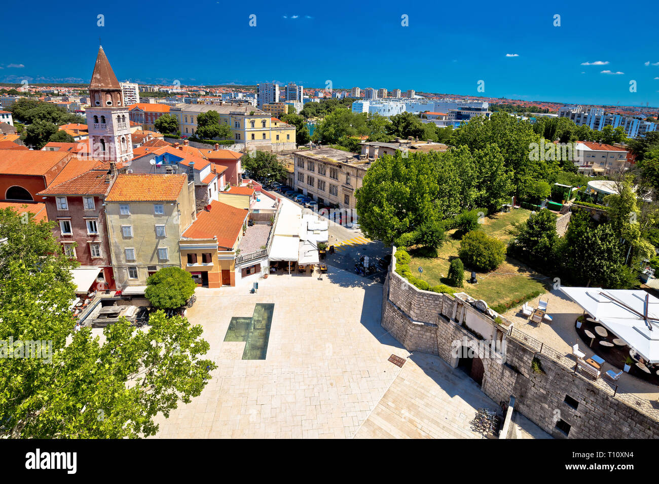 City of Zadar landmarks and cityscape aerial view, Dalmatia region of ...