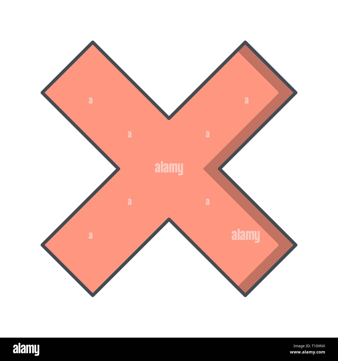 Cancel line icon cross hi-res stock photography and images - Alamy